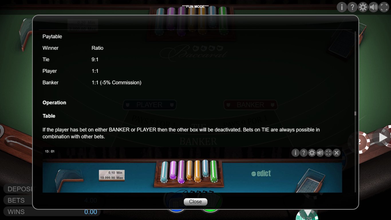 Free Baccarat from Edict Demo Game & Review 2025